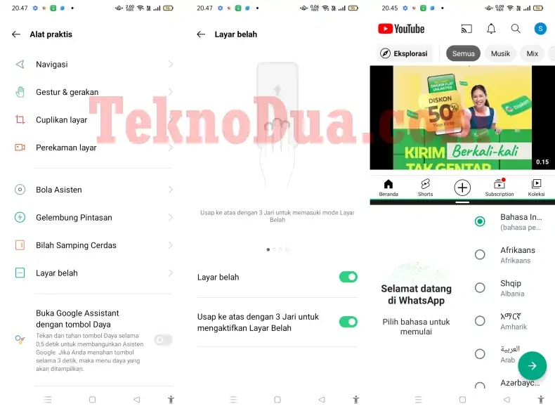 Cara Mengaktifkan Layar Belah di Oppo A16 Membuat 2 Layar | TeknoDua